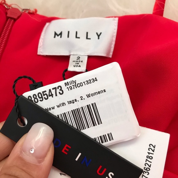 Milly | Dresses | Milly Mila Dress In Tomato | Poshmark